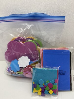 Foam Shapes Crafts Assorted Shapes And Sizes Some Stickers | eBay