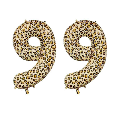Number Ninety Nine Balloon Leopard Print Number 99 Balloon 32" Large | eBay