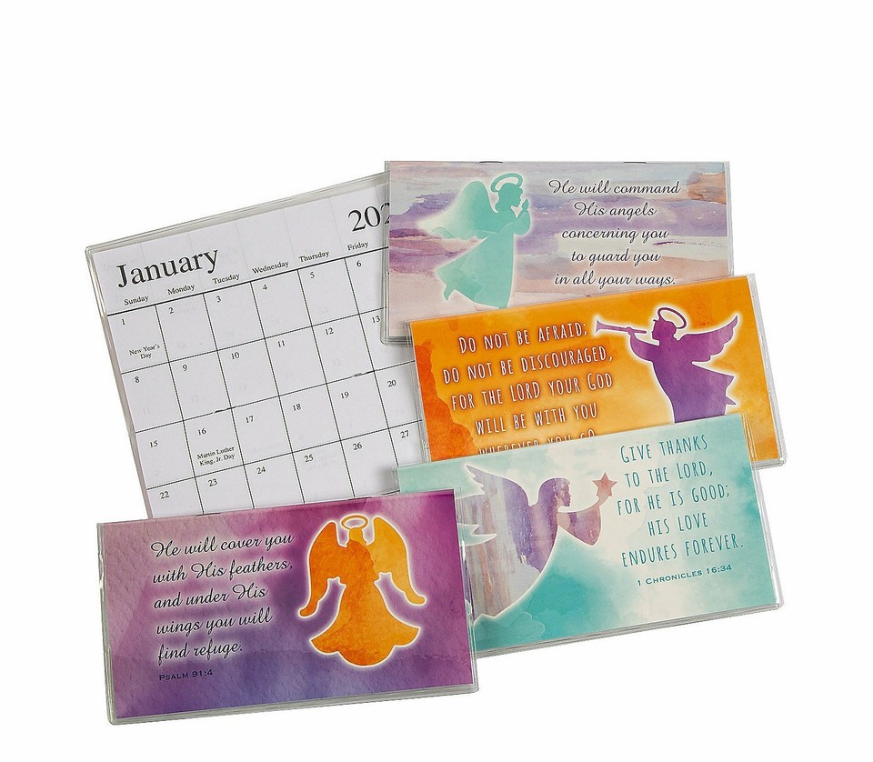 2024-2025 Angels Pocket Calendars 6.5" x 3.5" With Clear Vinyl Cover ...