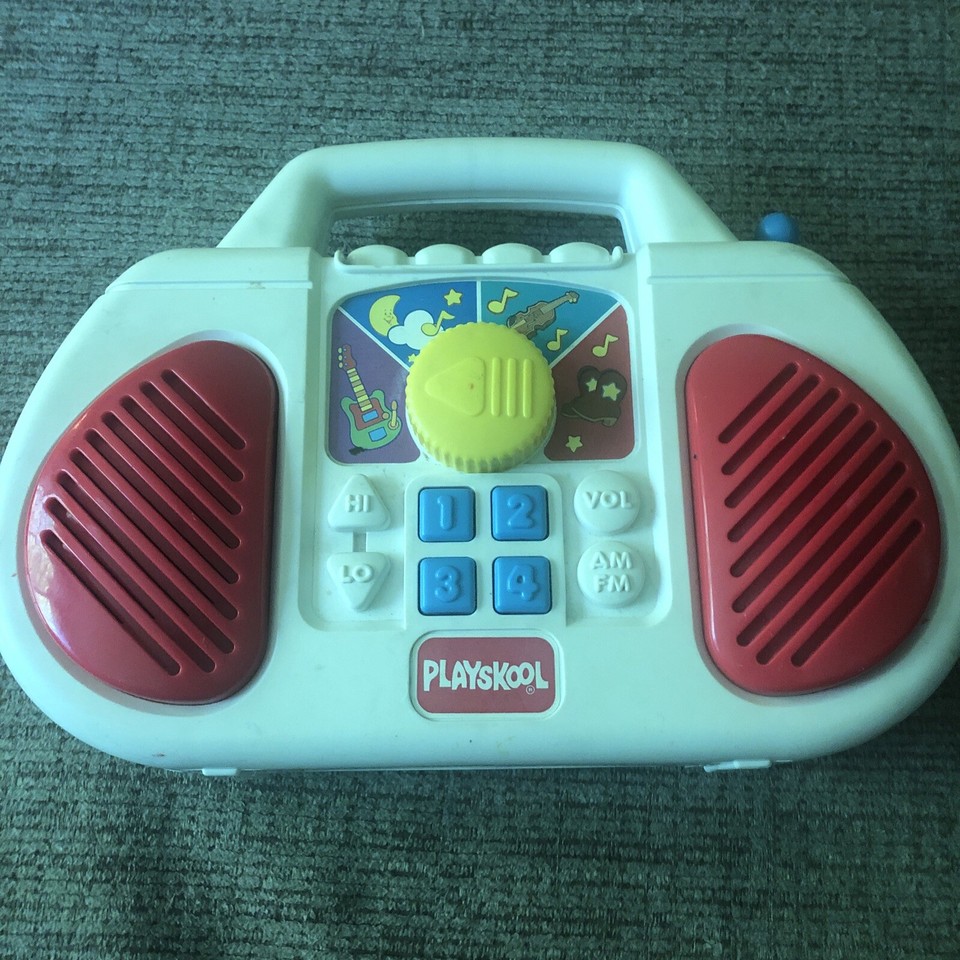 RARE 1995 Vtg Playskool Kids Boom Box Radio Toy Select A Station Tested ...