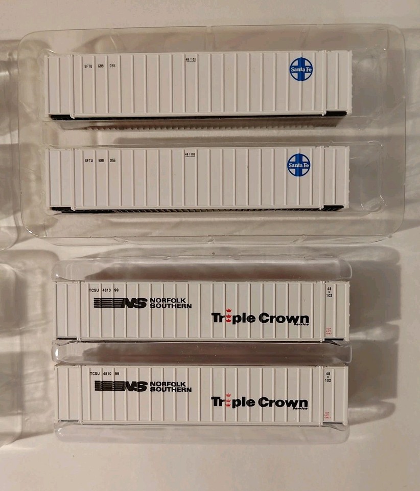 N Scale Walthers Lot Of 10 Intermodal Containers Santa Fe Conrail ...