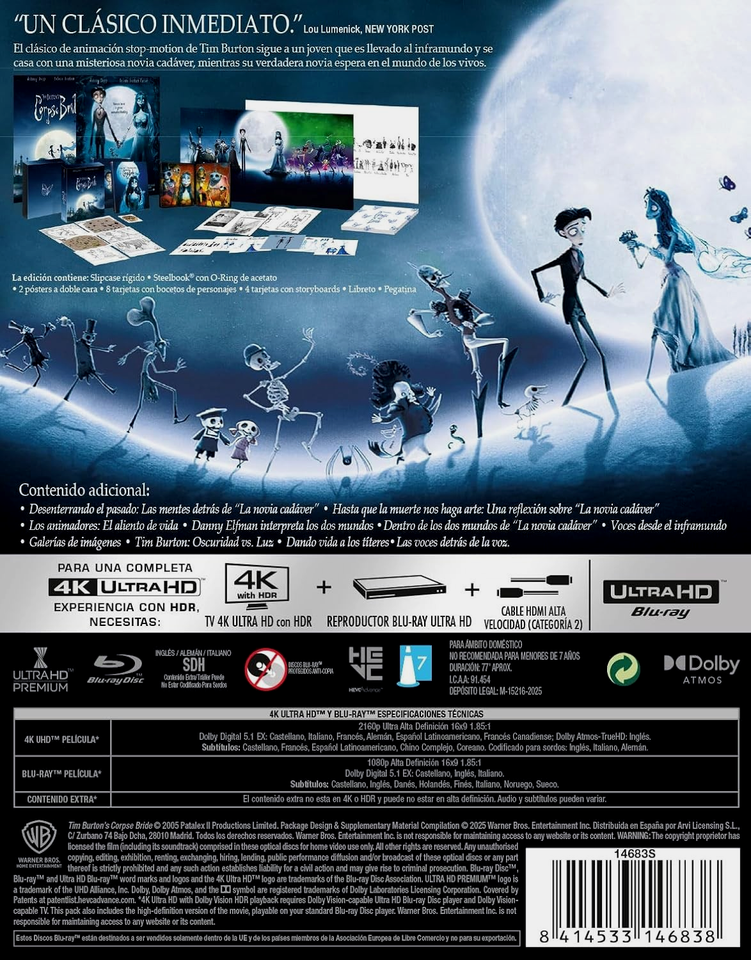 The Corpse Bride (Corpse Bride) Collection 4K + Blu-Ray + Book Steelbook New | eBay