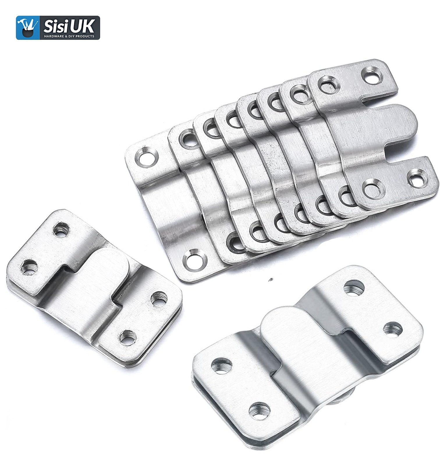 4 X Flush Mount Heavy Duty Slide Bracket Picture Frame Mirror Photo ...