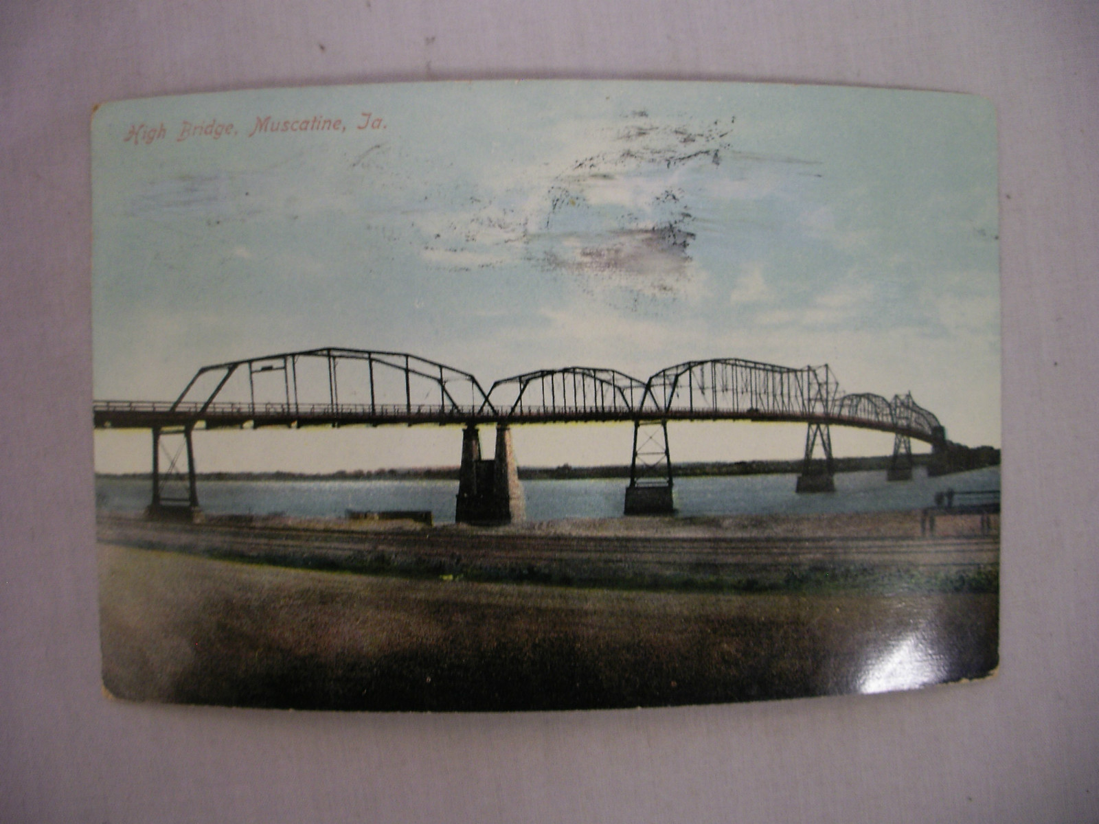 VINTAGE POSTCARD VIEW OF THE HIGH BRIDGE AT MUSCATINE IOWA 1909 | eBay