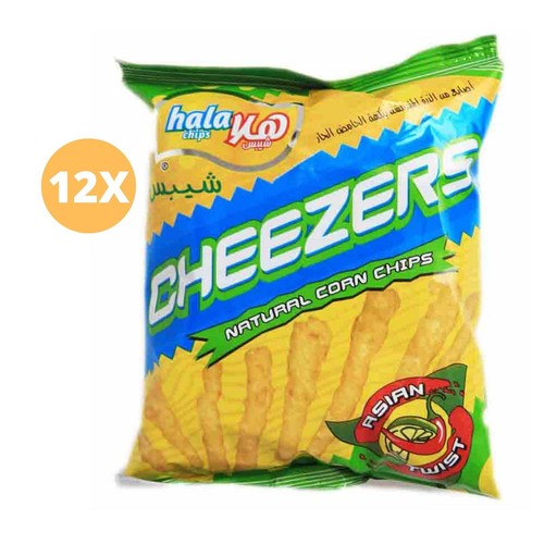 Paquet de 12 x chips Hala Cheezers saveur asiatique torsadée chips de ...