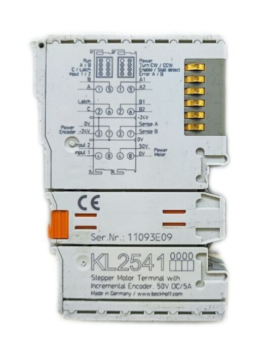 BECKHOFF KL2541 BUS TERMINAL, 1-CHANNEL MOTION INTERFACE, STEPPER MOTOR ...