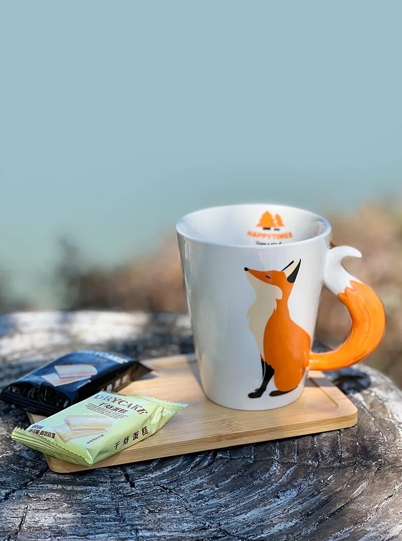 Adorable 12oz Fox-Shaped Ceramic Mug | Perfect Gift for Kids & Friends ...