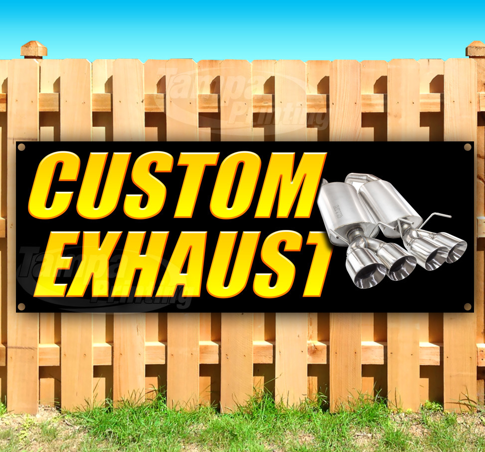 CUSTOM EXHAUST Advertising Vinyl Banner Flag Sign Many Sizes USA ...