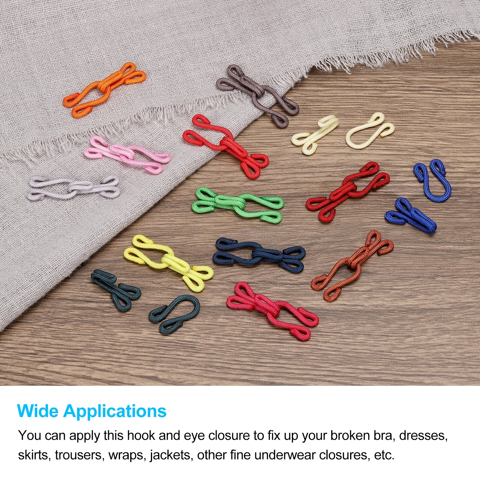 Sewing Hooks and Eye, 12pcs - Polyester Covered (Sapphire, 37mm Length ...