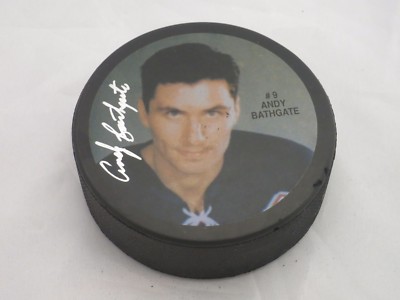 Andy Bathgate New York Rangers Signed Player Photo Puck LOM COA (PK1424 ...