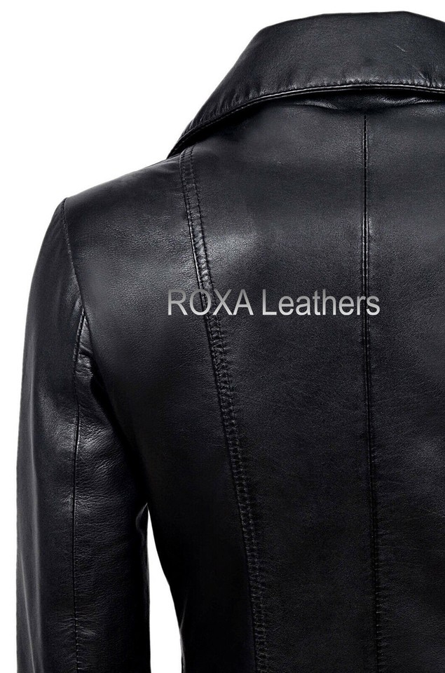 Designer Women Outwear Authentic Lambskin Real Leather Jacket Belted ...