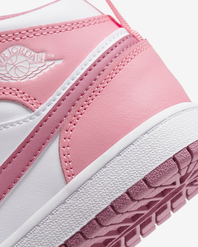 Nike Air Jordan 1 Mid Coral Chalk White Pink Shoes DQ8423-616 GS DQ8424 ...