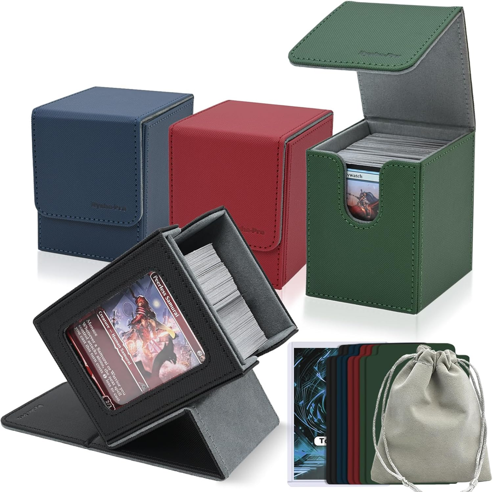 4 Pack MTG Card Deck Box, 1 Card Box with Display + 3 Commander Deck ...