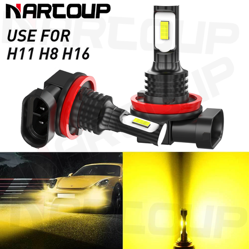 Pair LED Fog Light Bulbs H8 H11 Amber 6000K Yellow Driving Lamp Bulb ...