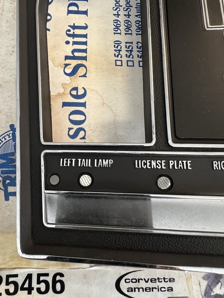 1970-71 Corvette Shift Console Plate. 4 Speed W/AC for 1970-1971 C3 ...