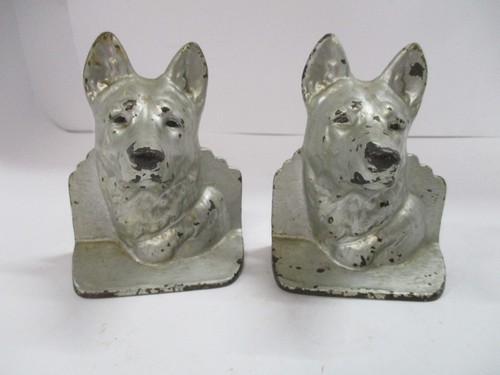 Vintage Cast Iron German Shepherd Dog Bookends Set/2 Doorstop | eBay