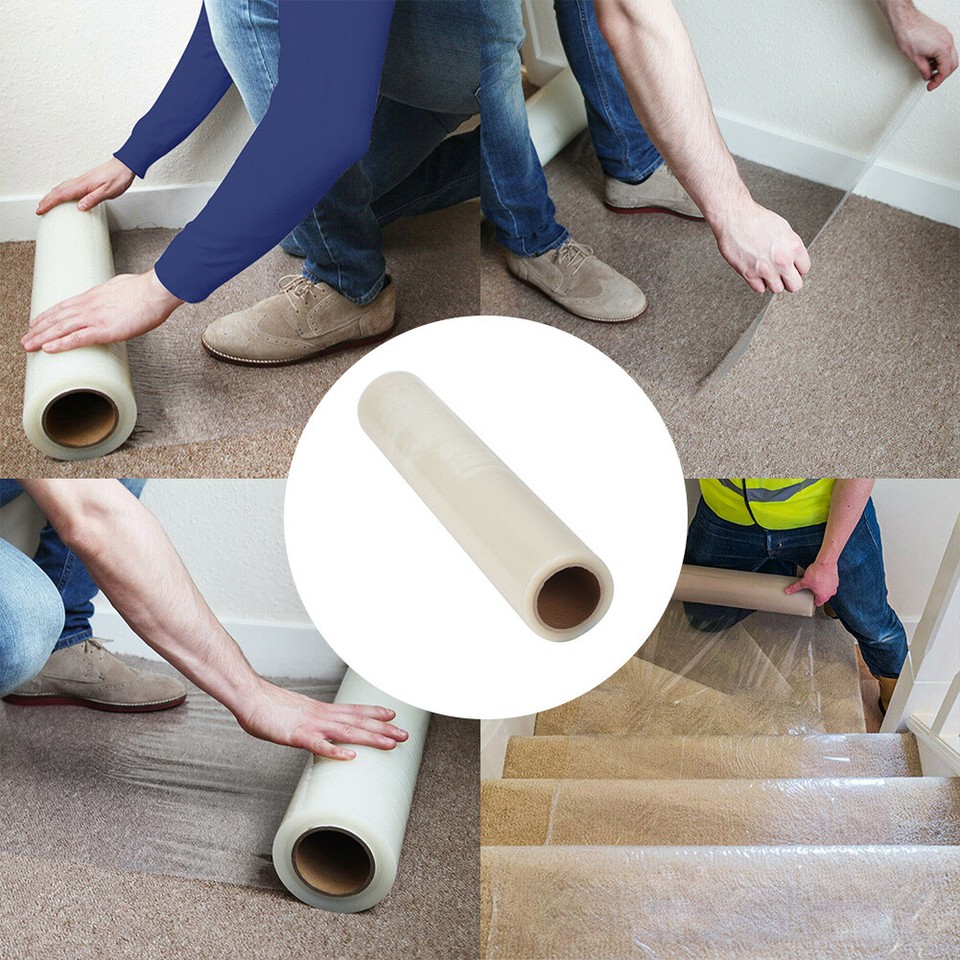 Clear Carpet Protector Floor Sheet Self Adhesive Dust Cover Film Roll ...
