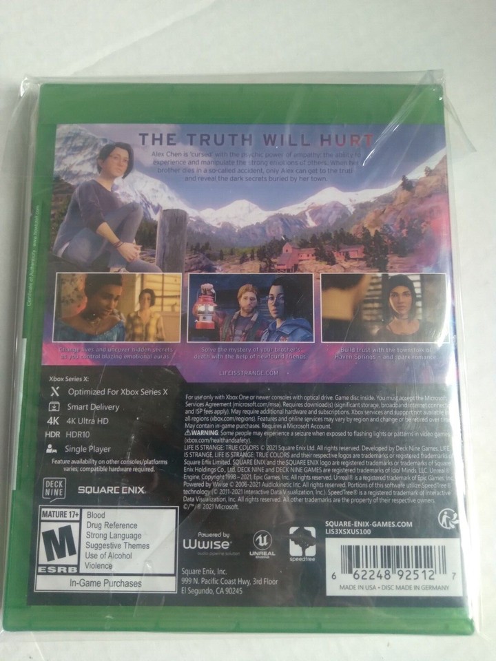 Life is Strange: True Colors Xbox One Series X Compatible Sealed New ...