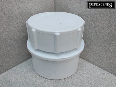 WHITE 40mm 43mm Solvent Weld Glue Waste Pipe Screwed Access Cap Rodding ...