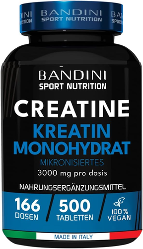 Bandini® Creatin Monohydrat | 500 Tabletten/166 Dosen | 3000 Mg ...