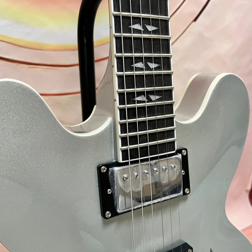 DG-335 silver electric guitar Semi Hollow HHpickup up free shipping US ...