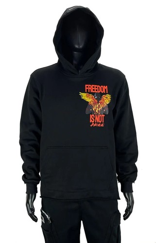 Fifth Loop FREEDOM IS NOT FREE Black Crop Pullover Hoodie Size 2XL ...
