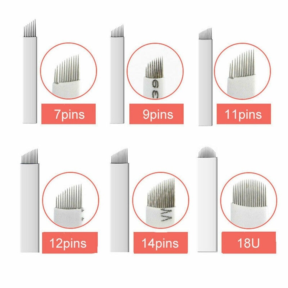 Microblading 7/9/11/12/14/16 18U Needles Permanent Manual Eyebrow ...