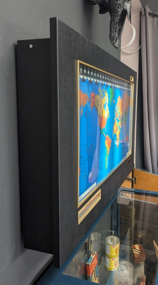 Original Geochron Kilburg World Clock: Black Goatskin / Gold / Analemma ...