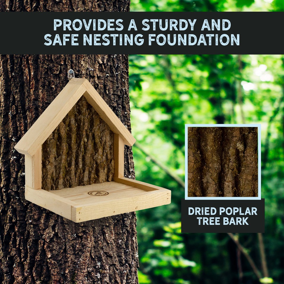 Premium Songbird Nesting Platform; Rustic Handmade Bird Roosting Perch ...