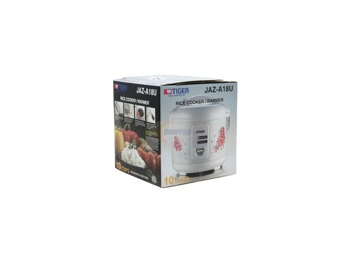 Tiger JAZ-A18U Electric Rice Cooker and Warmer with Steam Basket, White ...