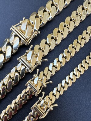 HANDMADE Tight Link Solid 14k Gold Miami Cuban Link Chain Or Bracelet ...