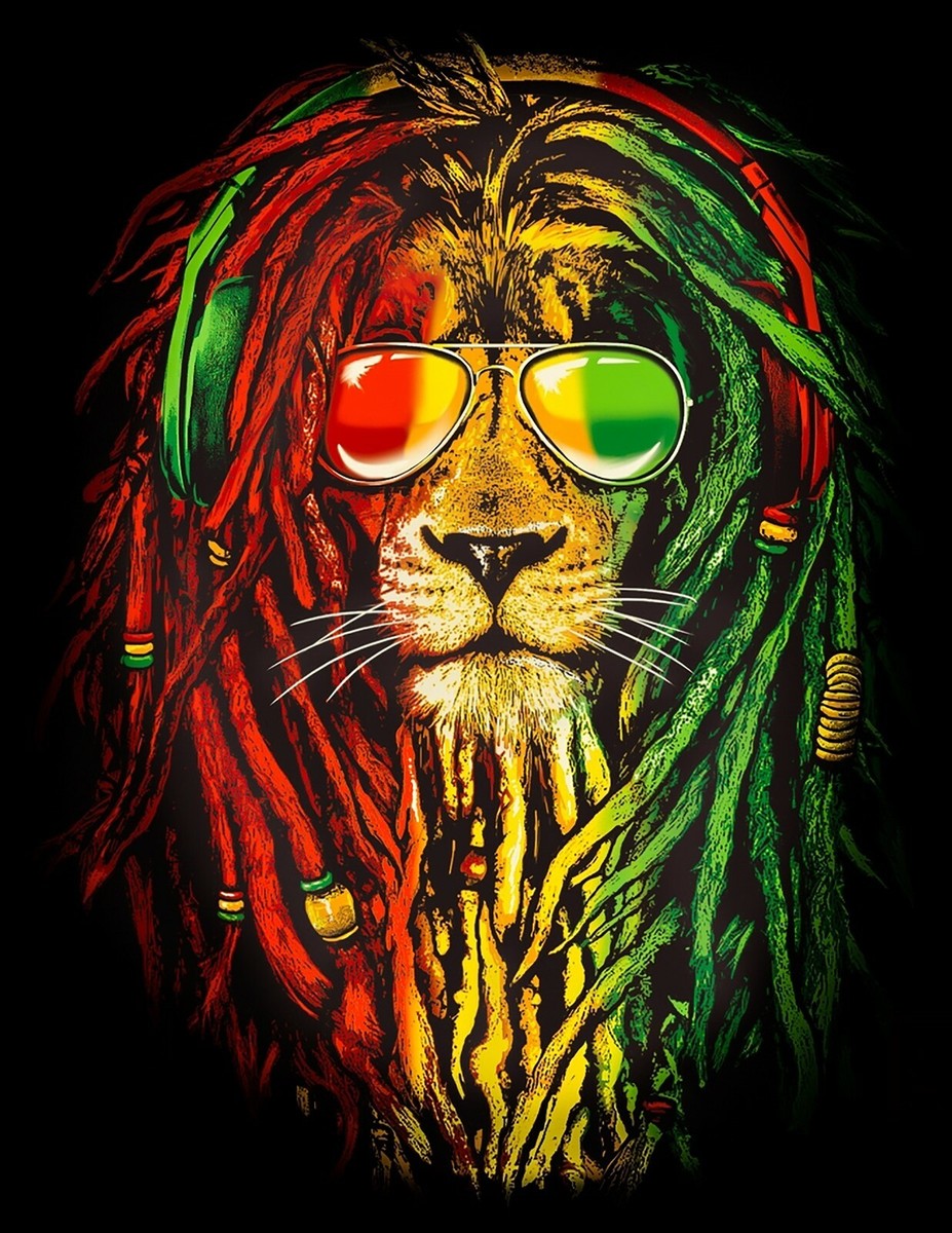 Bob Marley Lion Painting