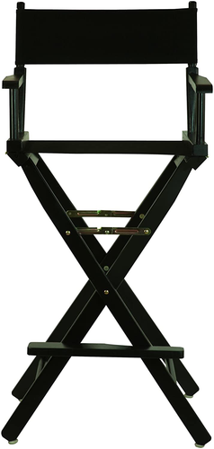 Wooden Directors Chair 30 Inch Bar Height Foldable Design Black Frame ...