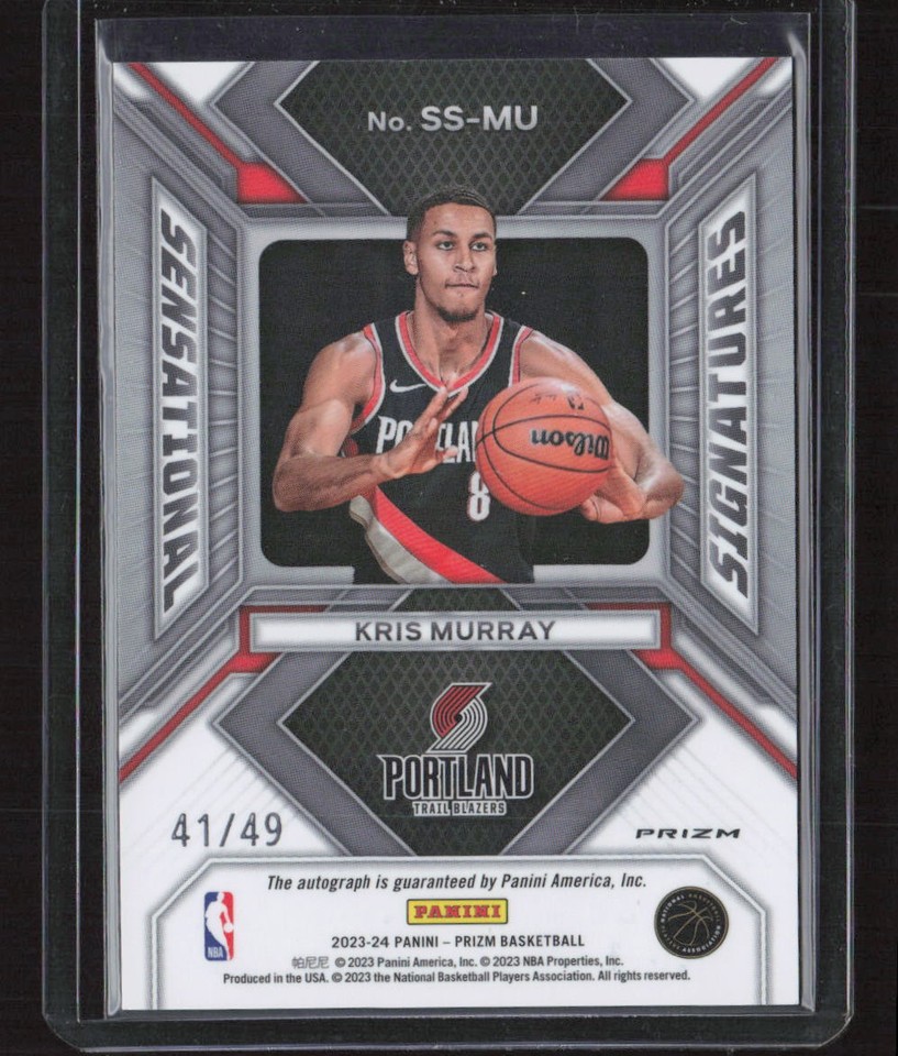 2023 Panini Prizm #SS-MU Kris Murray Blue Auto /49 | eBay
