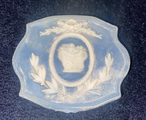 Vintage Incolay Stone Three Dancing Muses Jewelry Trinket Box Blue ...