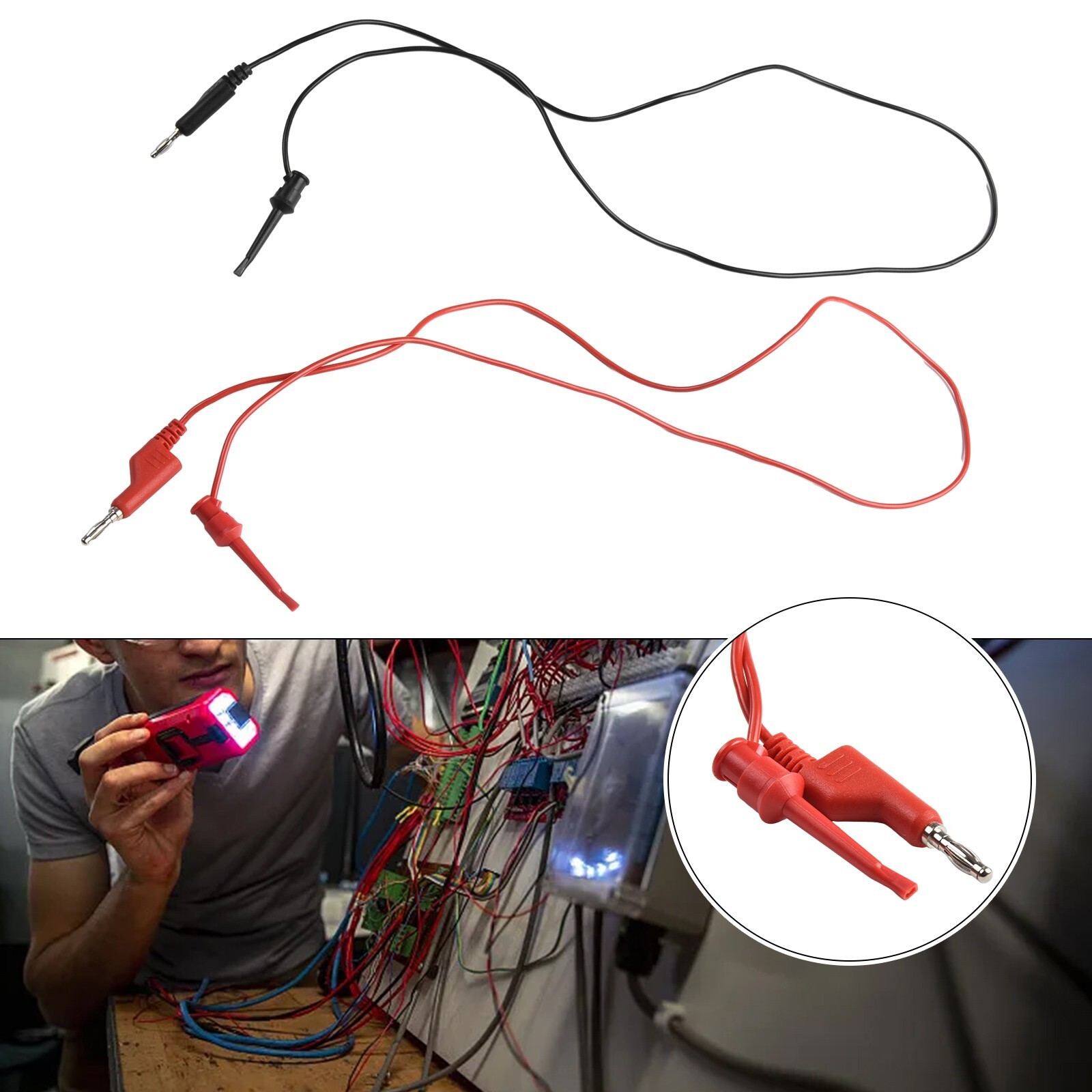 High Conductivity Stackable Multimeter Leads 100cm Cable 4MM Lantern ...