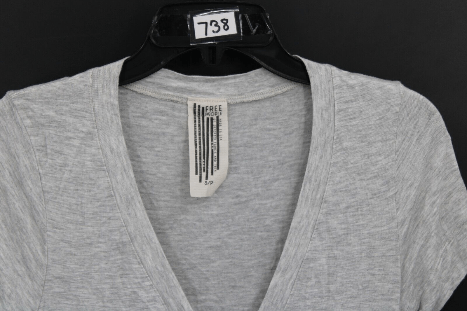 Free People Deep V Neck Short Sleeve Bodysuit Gray Snap Closure Me Oh ...