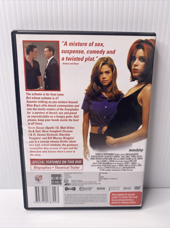 Wild Things (DVD, 1997) Thriller Bill Murray Neve Campbell Matt Dillon ...
