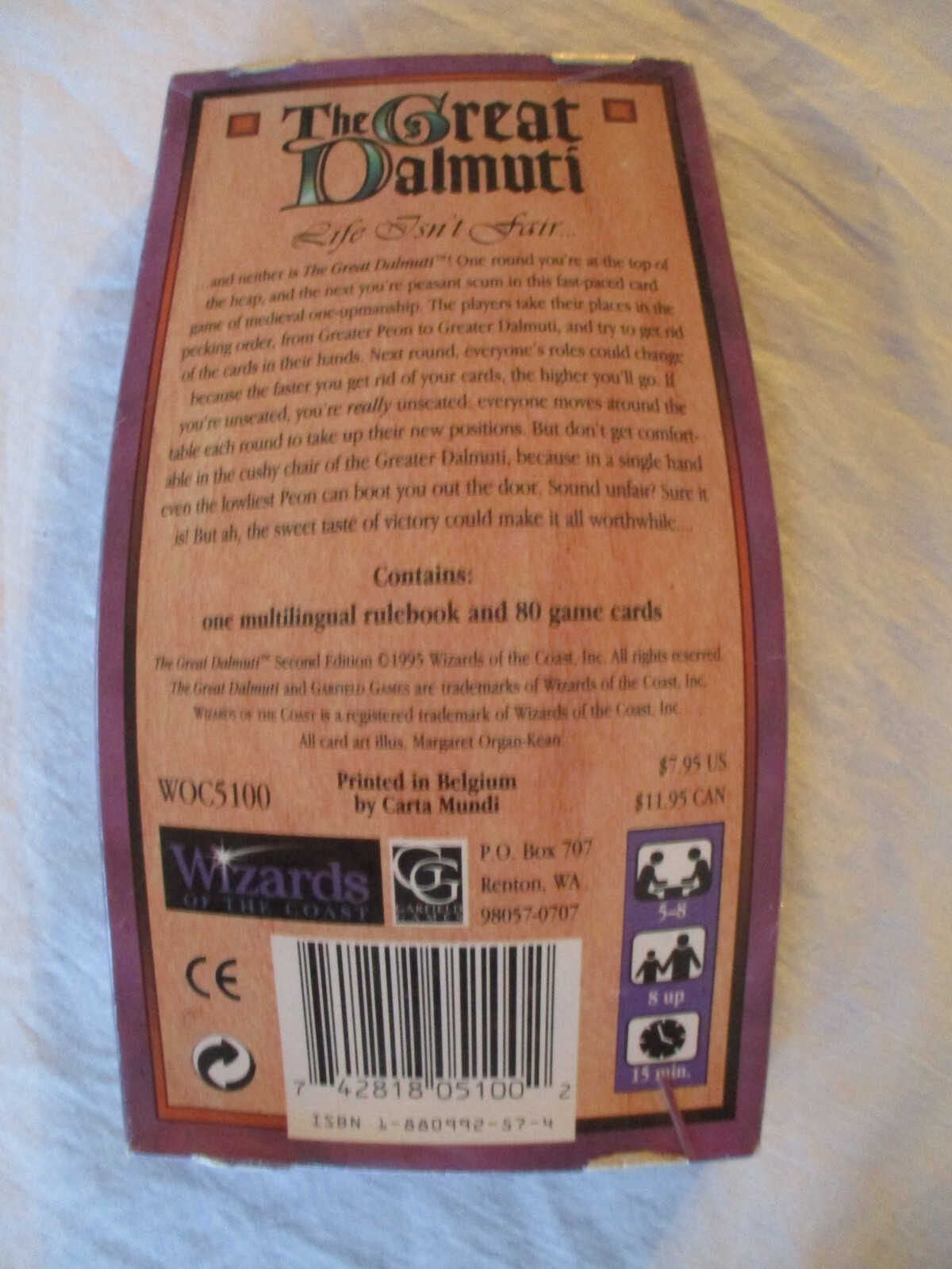 The Great Dalmuti Card Game Cards Complete WOC5100 1994 for sale online ...