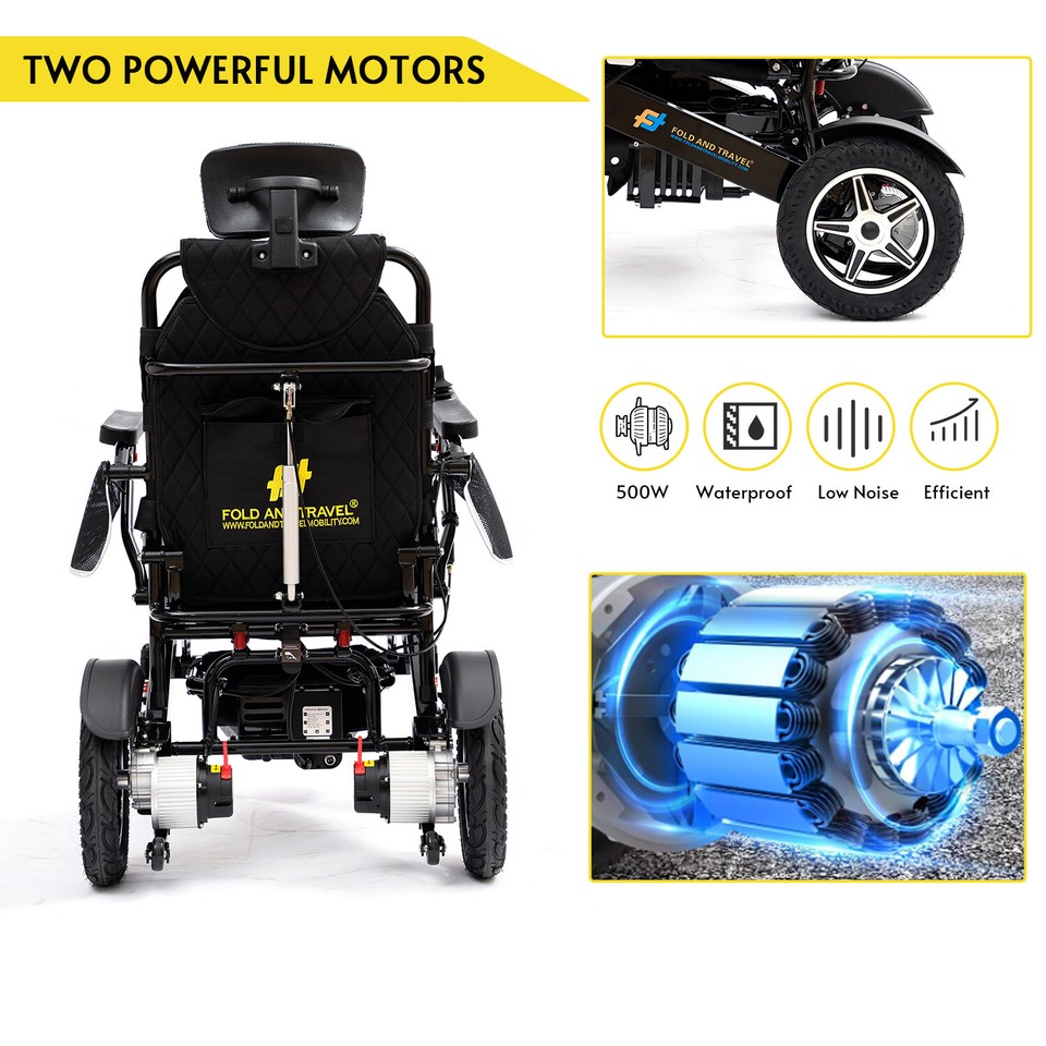 Fold And Travel Manual Recline Electric Lightweight Power Wheelchair | eBay