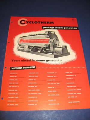 1950's Cyclotherm Corp Steam Generators catalog Asbestos History US ...
