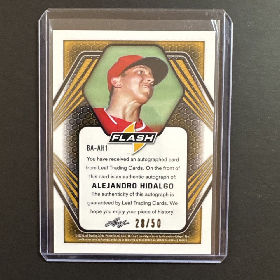 Alejandro Hidalgo 2021 Leaf Flash Baseball Auto Platinum Blue /50 #BA ...