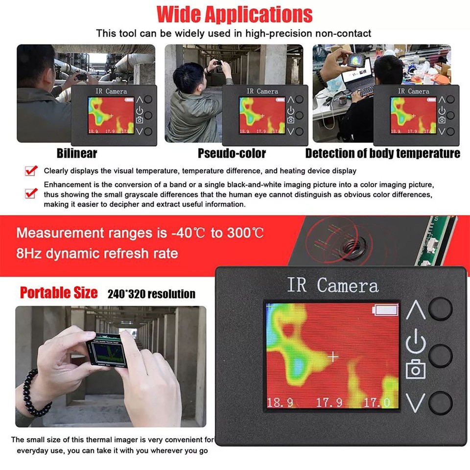 New MLX90640 Handheld Digital Infrared Thermal Temperature Imager ...