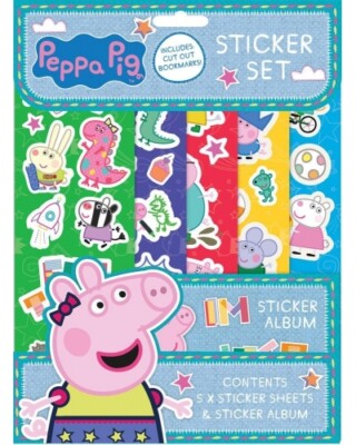 Peppa Pig Sticker Album Set - 5 Sticker Sheets Sticker Album & Cut Out ...