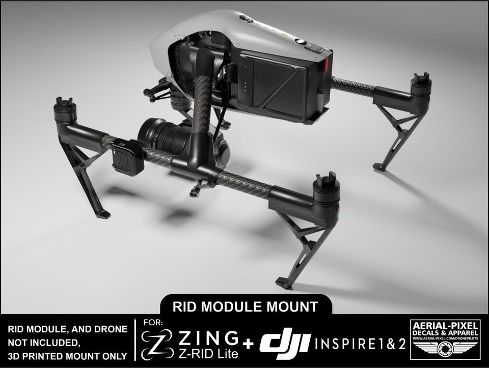 DJI Inspire 1 or 2 Zing Z-RID Lite Mount for Remote ID (Module Not ...