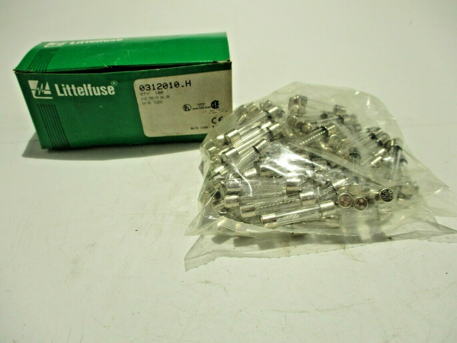 NEW BOX OF 100 LITTELFUSE 312 0312010.H FUSE 10A/AMP 3AG 250V 312010 | eBay