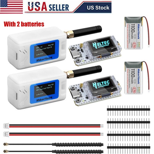 2X 915MHz LoRa V3 ESP32 OLED Board Heltec V3+Battery+Antenna+Case for ...