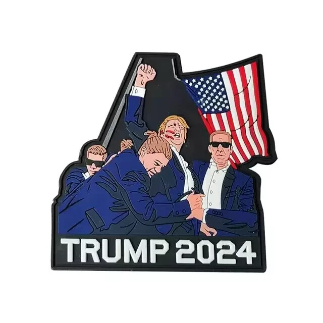 TRUMP ASSASINATION ATTEMPT PVC Large Hook & Loop Tactical Morale Patch ...