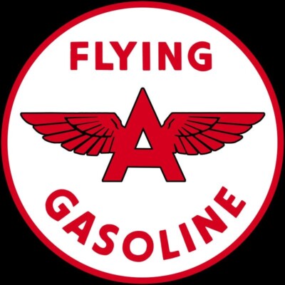 Flying A Gasoline NEW Sign: 40" Dia. Round USA STEEL TWO-SIDED | eBay