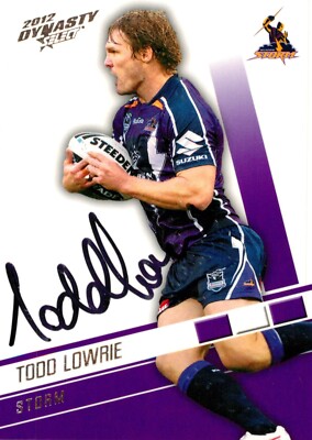 Signed 2012 MELBOURNE STORM NRL Premiers Card TODD LOWRIE | eBay Australia